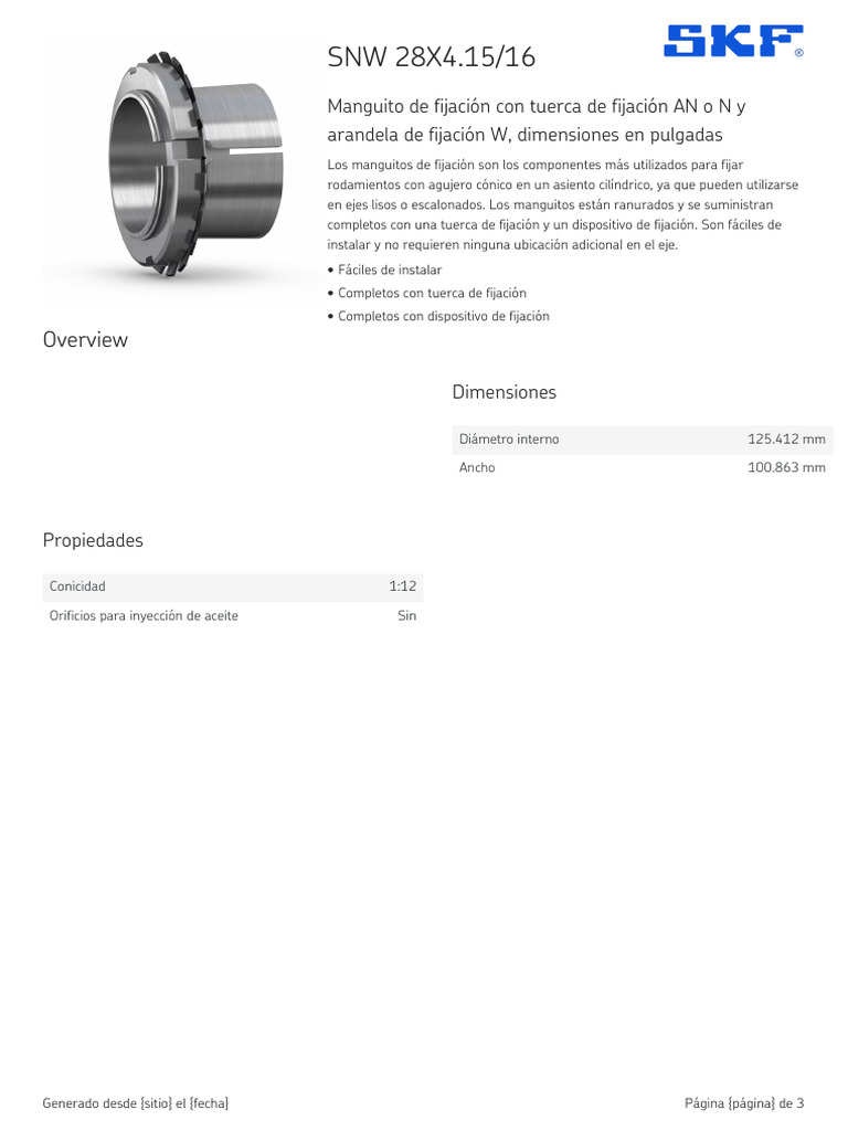 SKF SNW 28X4.15 - 16 Specification | PDF | Red mundial | Internet y web