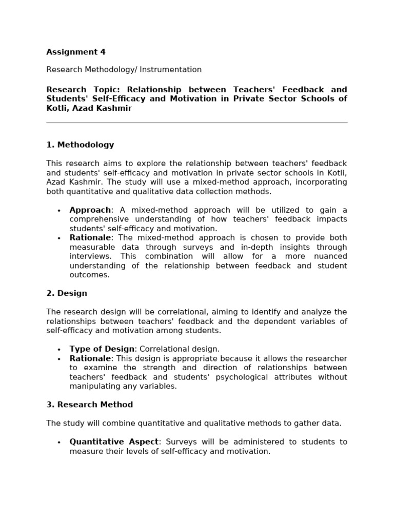 EDUA 630 Assignment 4 | PDF | Survey Methodology | Quantitative Research