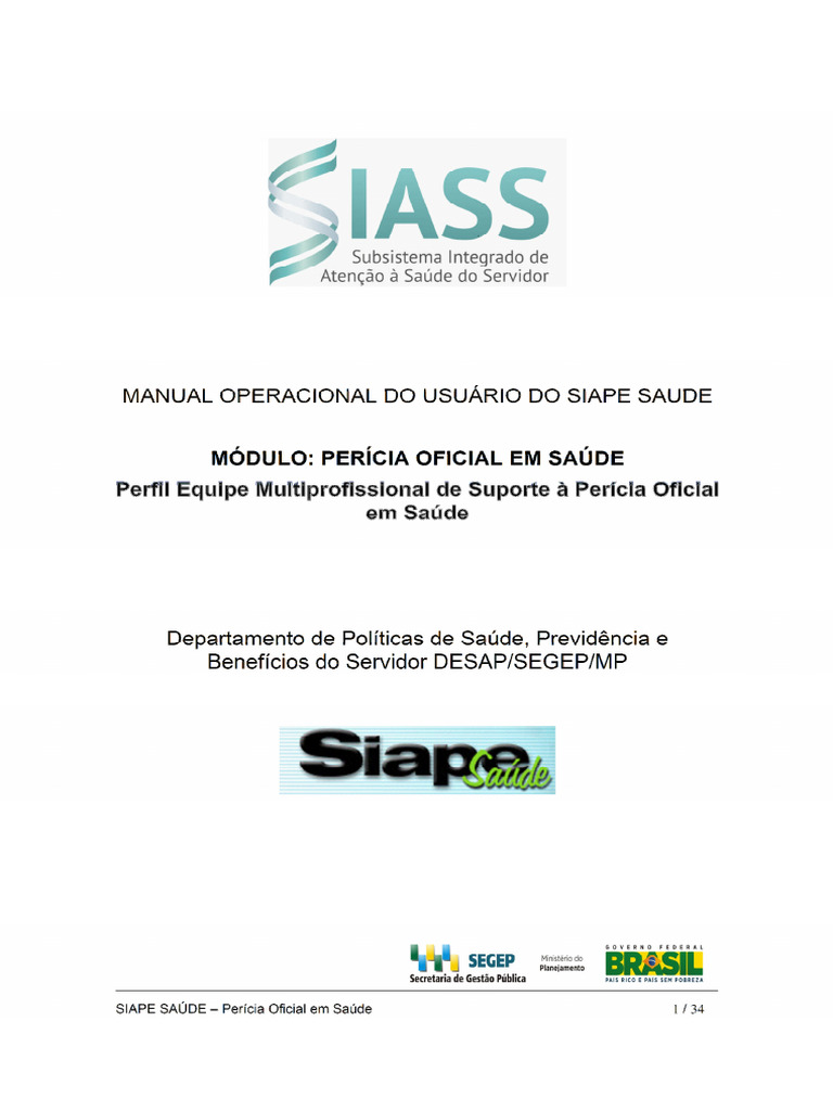 Manual Operacional SIAPE Saúde - Perfil Multiprofissional em Saúde QTM ...