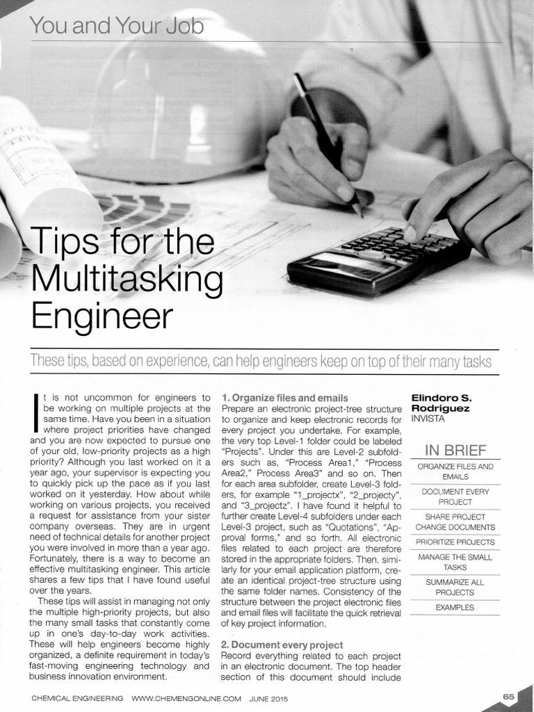 Tips For The Multitasking Engineer | PDF