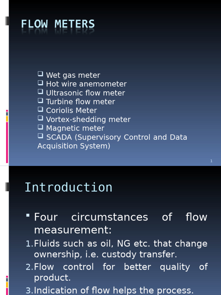 Introduction To Flow Meters | PDF | Flow Measurement | Continuum Mechanics