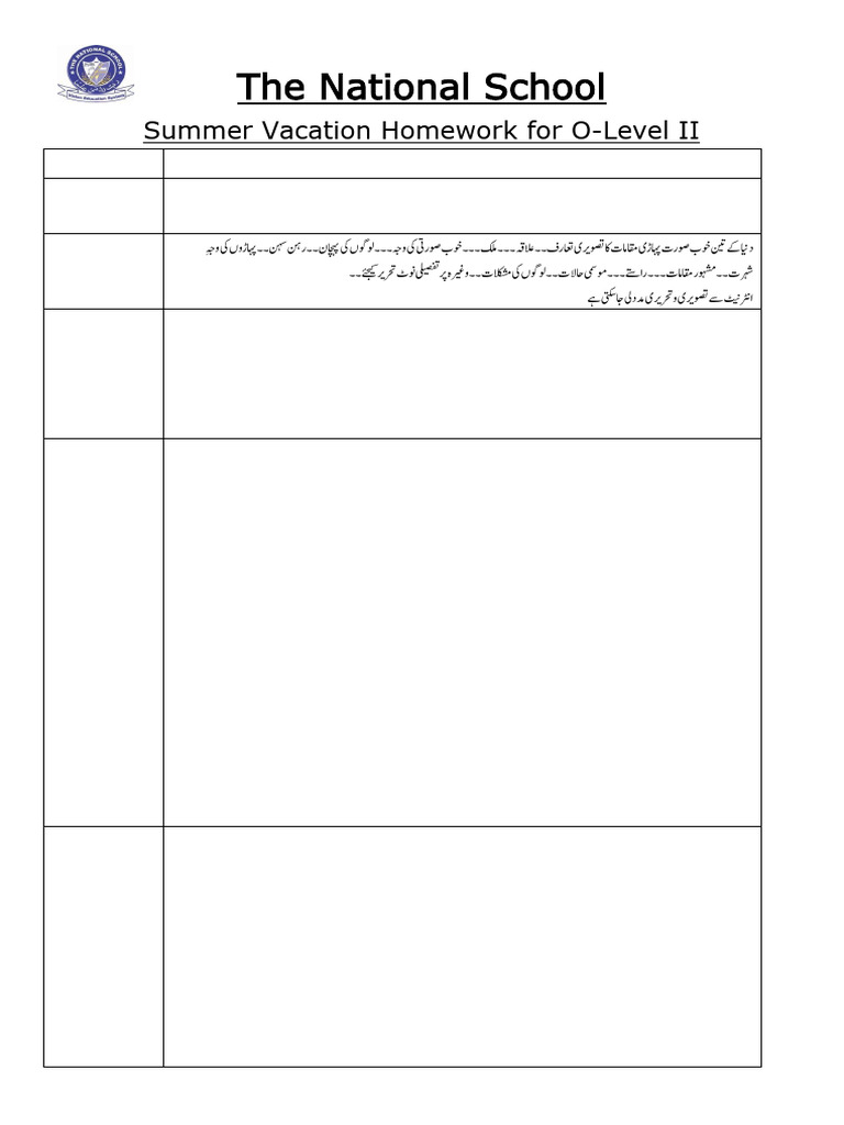 O2 Summer Vacation Homework | PDF | Debits And Credits | Physics