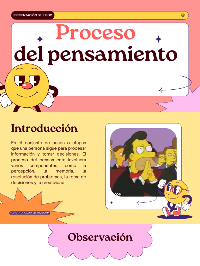 Proceso Del Pensamiento | PDF | Pensamiento | Observación