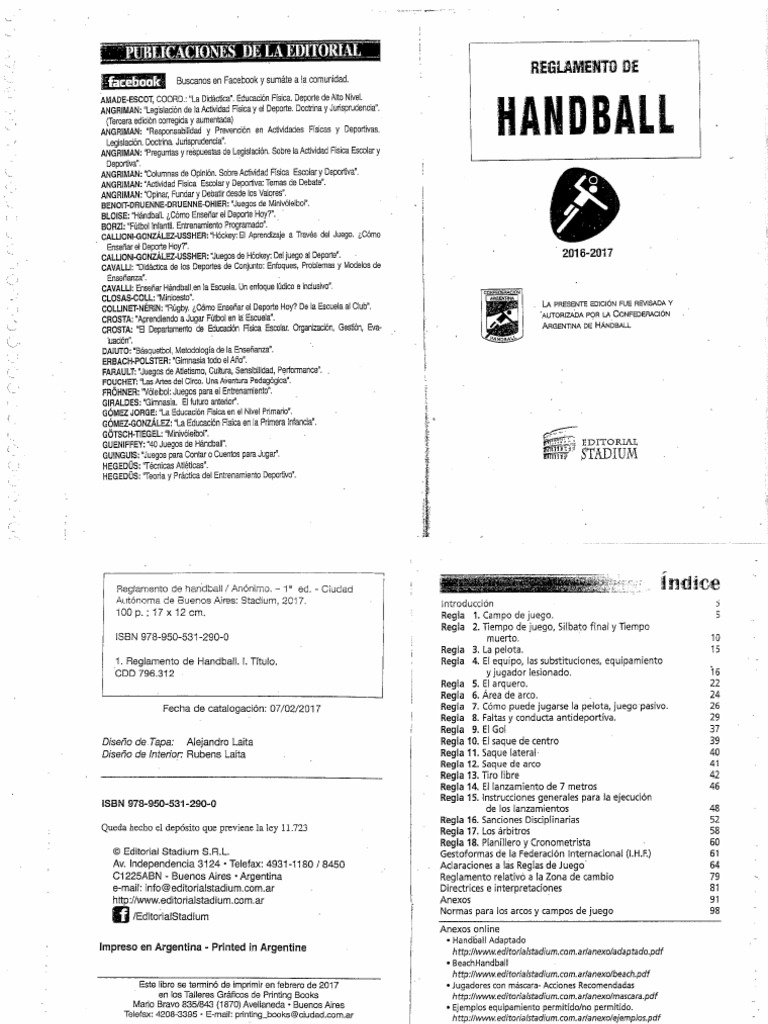 Reglamento de Handball | PDF