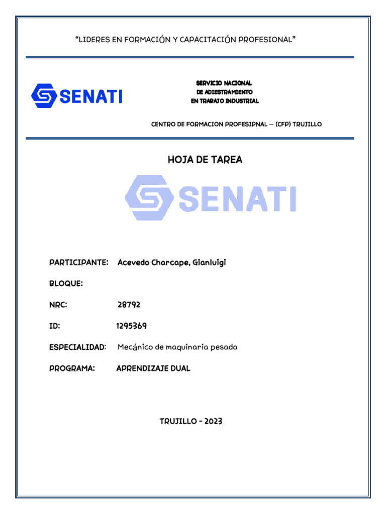 Hoja de Tarea Senati | PDF