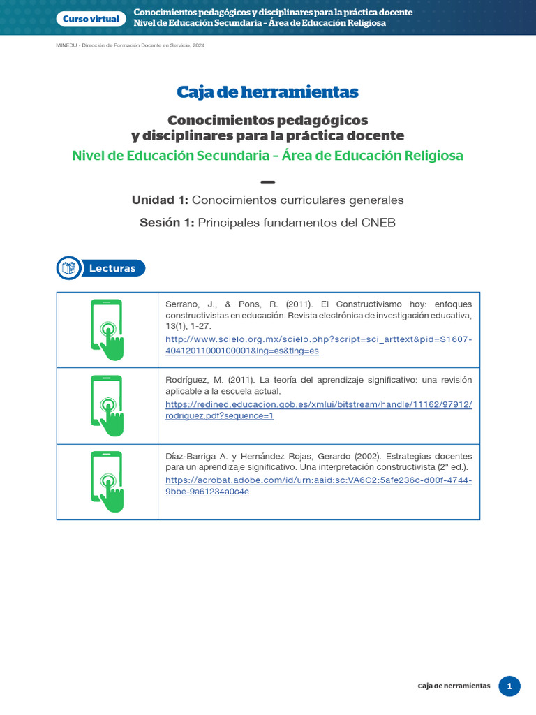 CH U1S1 Religion | PDF | Plan de estudios | Constructivismo (filosofía de la educación)