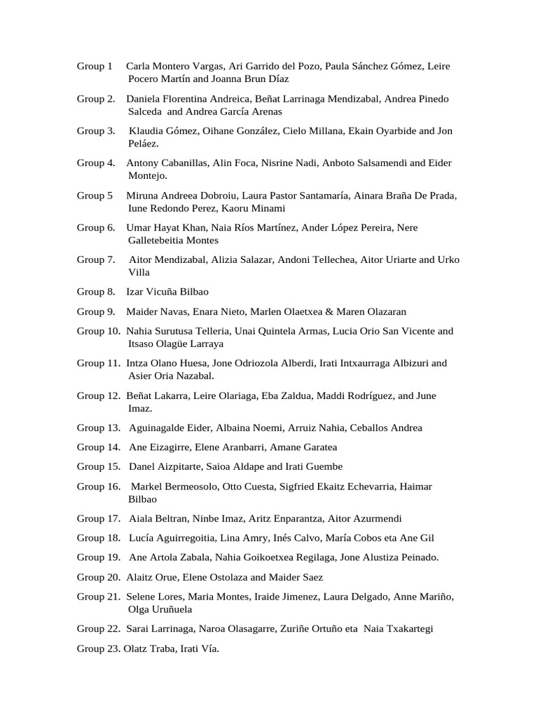 Groups For Assignments | PDF
