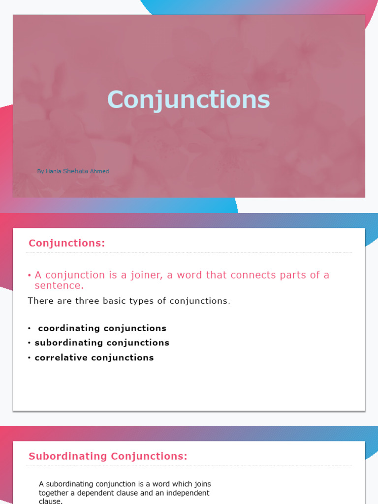 Conjunctions | PDF | Language Mechanics | Grammar