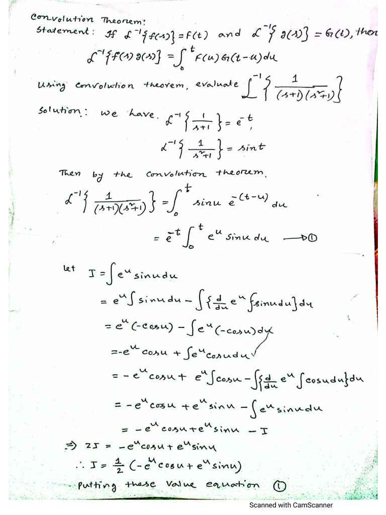 Convolution Theorem And Problem Pdf