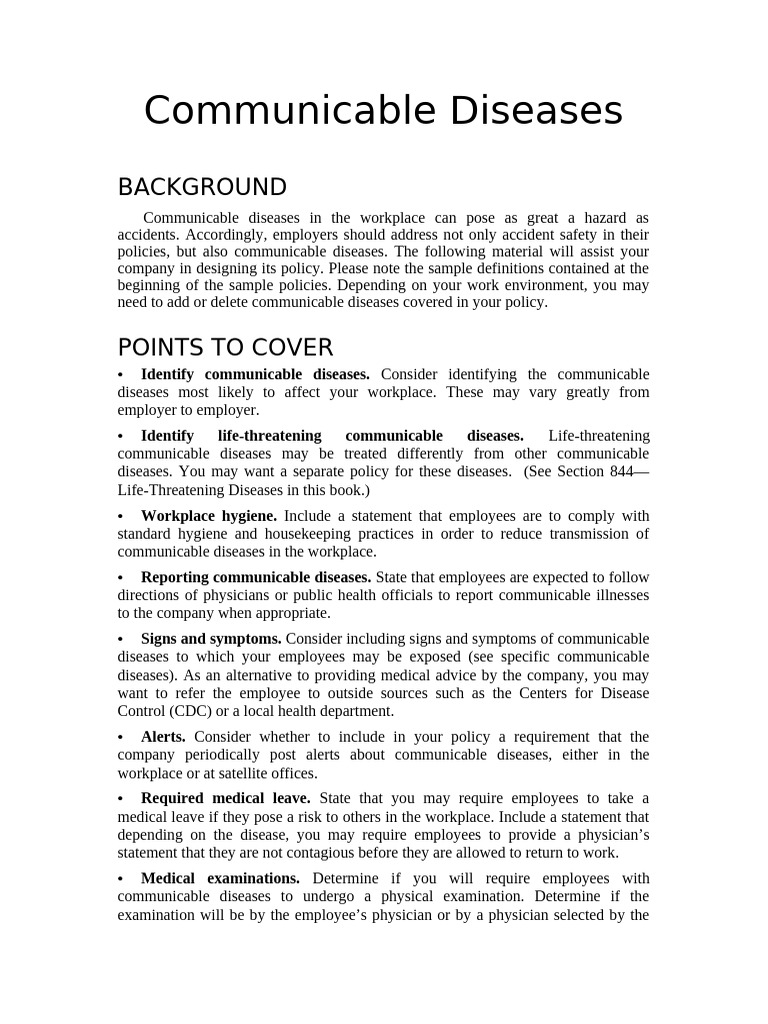 Communicable-Diseases-Policy | PDF | Influenza | Infection