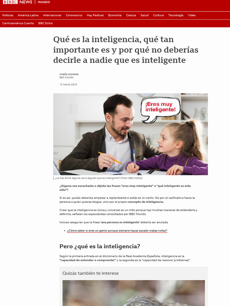 Qué Es La Inteligencia, Qué Tan Importante Es y Por Qué No Deberías Decirle A Nadie Que Es ...