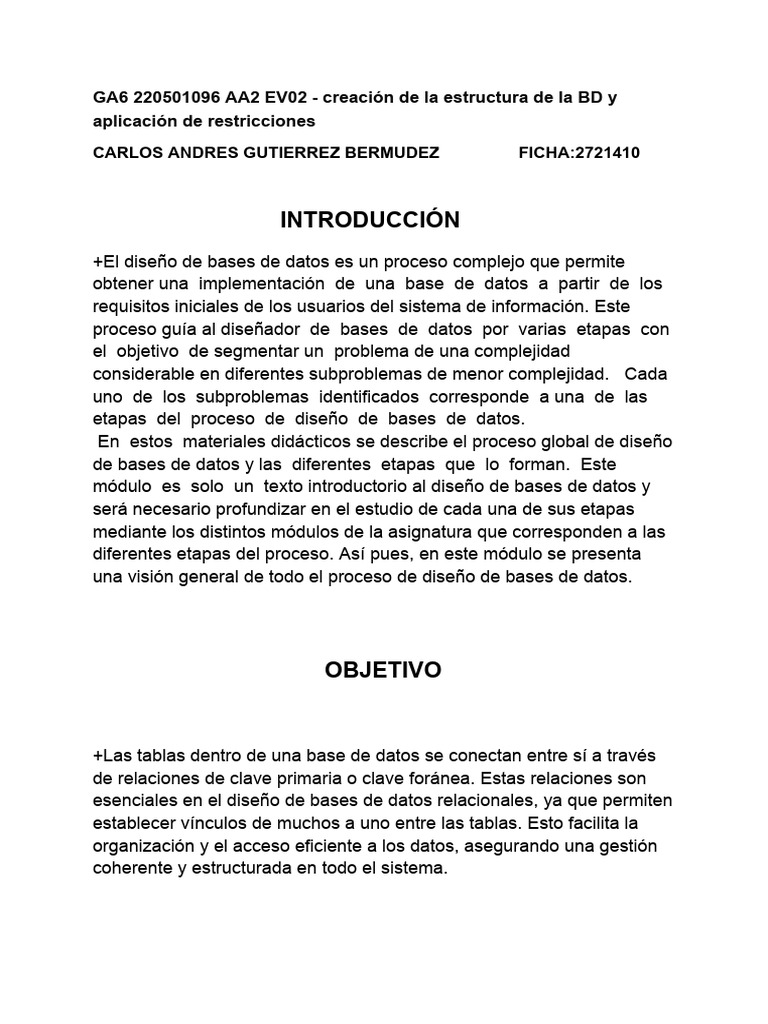 Diseño y Estructura de Bases de Datos | PDF