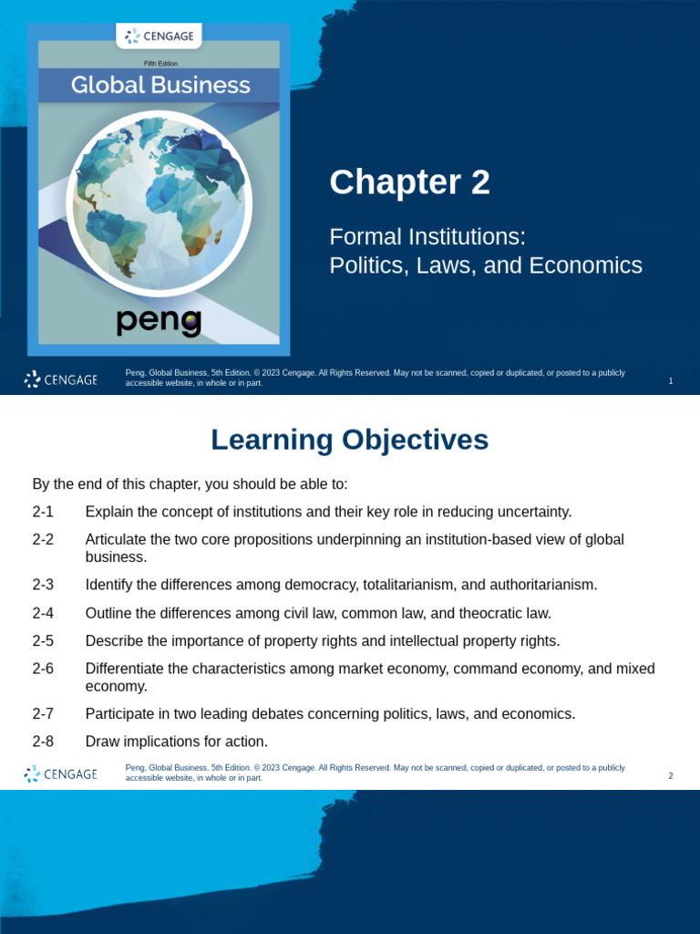 Peng GB 5e PPT CH02 Final | PDF | Intellectual Property | Political Science