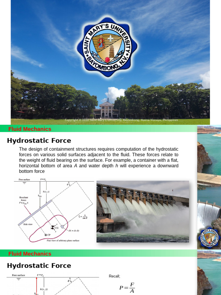 4 Hydrostatic Force On Plane Surfaces | PDF | Force | Weight