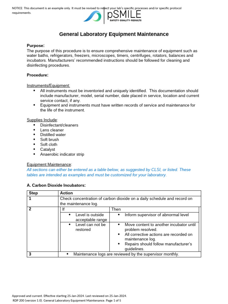 RDP 200 General Laboratory Equipment Maintenance | PDF | Verification And Validation | Refrigerator