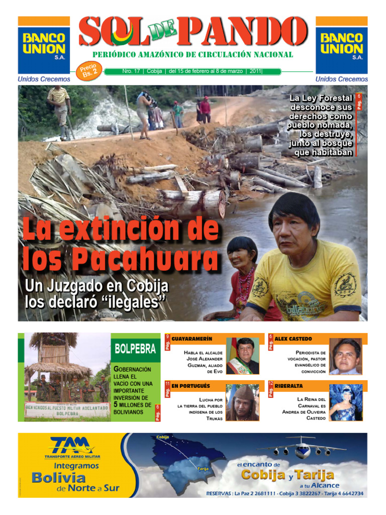 Sol de Pando | Edición Impresa | La extinción de los Pacahuara | PDF | Bolivia