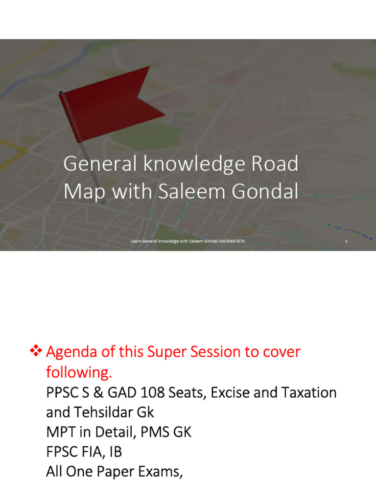 General Knowledge Road Map With Saleem Gondal - PPTX PDF August | PDF ...