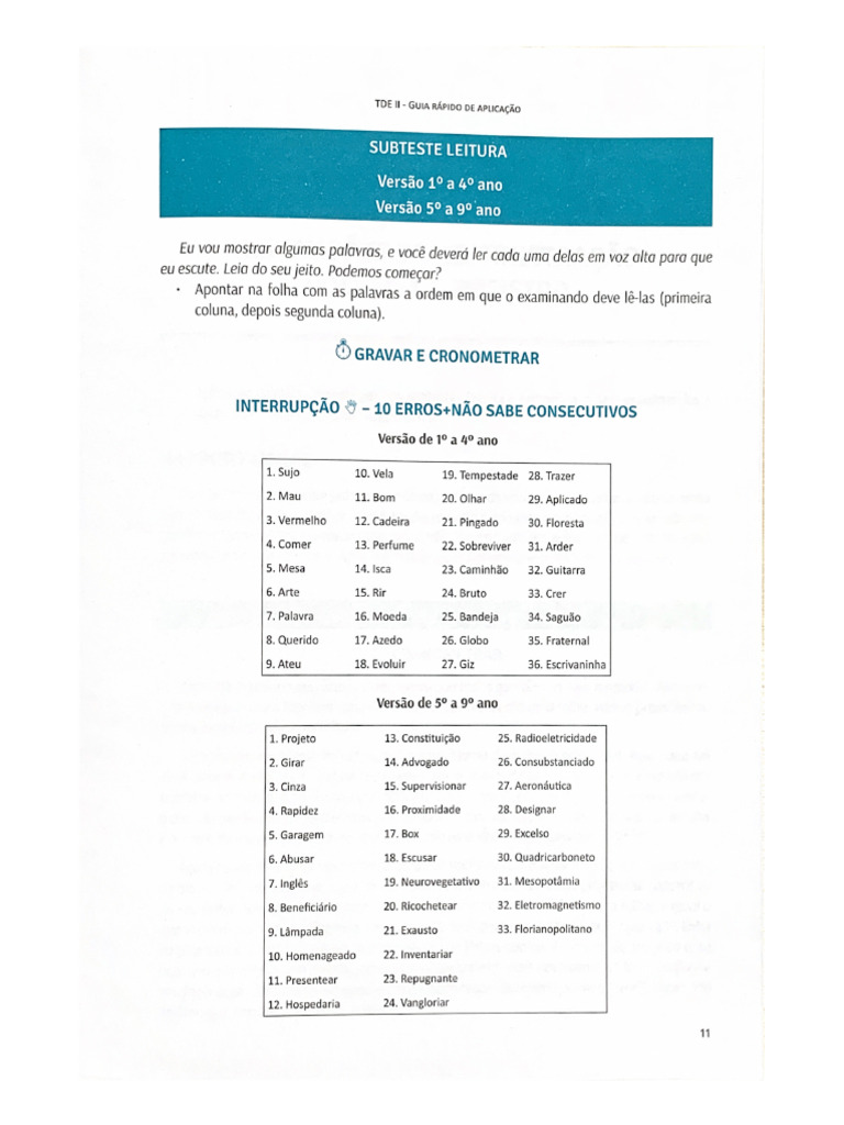 Tde II Guia Rapido de Aplicacao | PDF