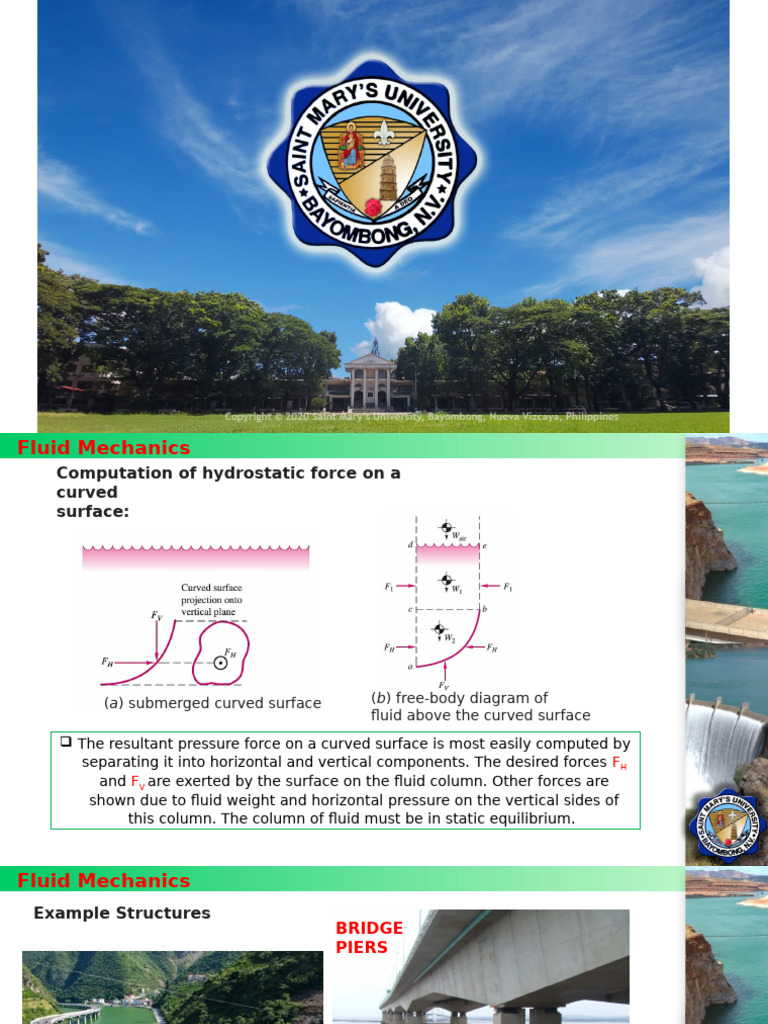 5 Hydrostatic Force On Curve Surfaces | PDF | Pressure | Classical Mechanics