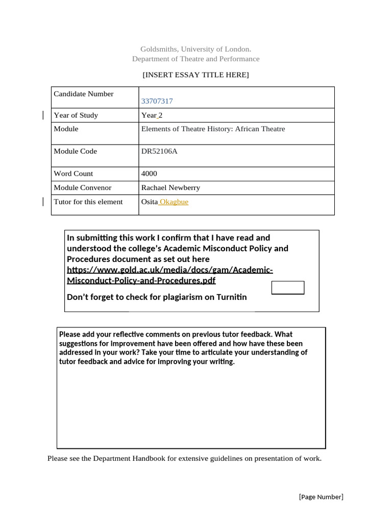 African Theatre Yi 33707317 | PDF | Colonialism | Plagiarism