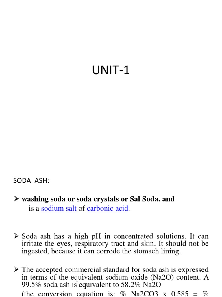 Soda Ash | PDF | Sodium Carbonate | Sodium Hydroxide
