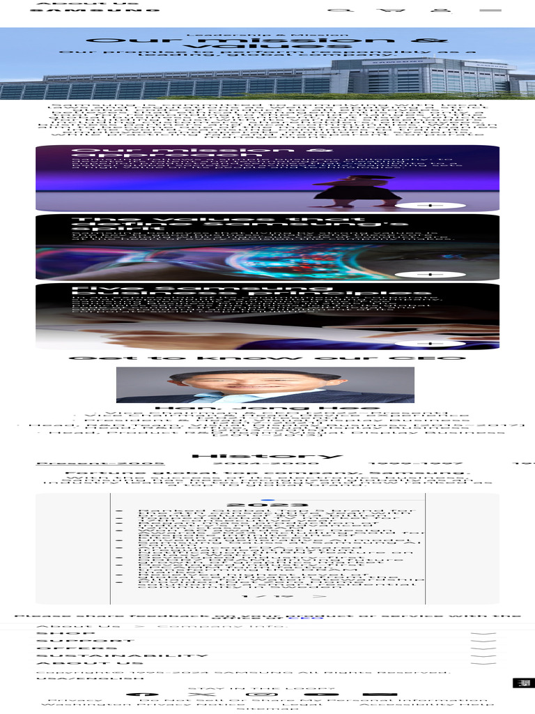 Leadership & Mission About Us Samsung US 2 | PDF | Samsung | Business