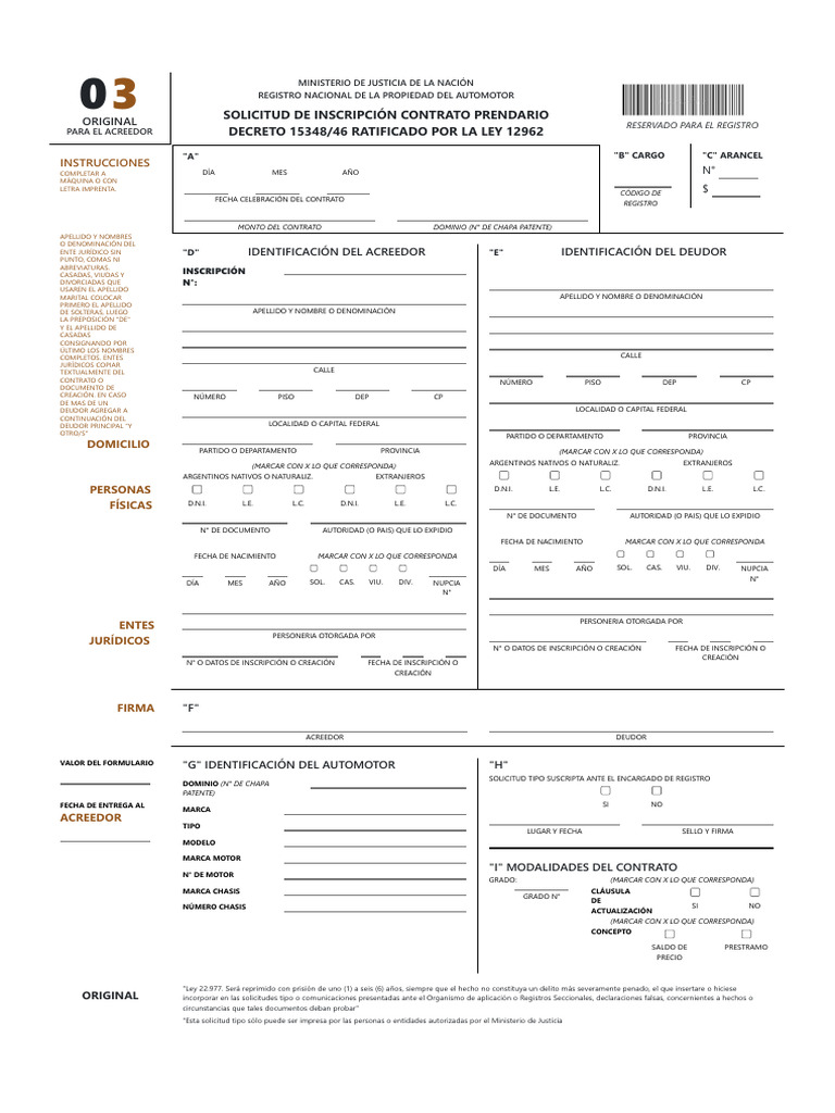 Formulario 03 | PDF | Documento de identidad | Justicia