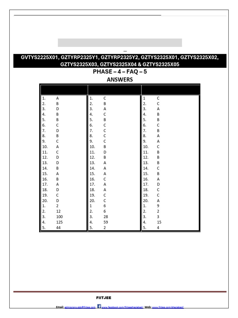 FAQ-5 - CTY - XII - PAY - CSV - MST - GZB - Answer Key | PDF