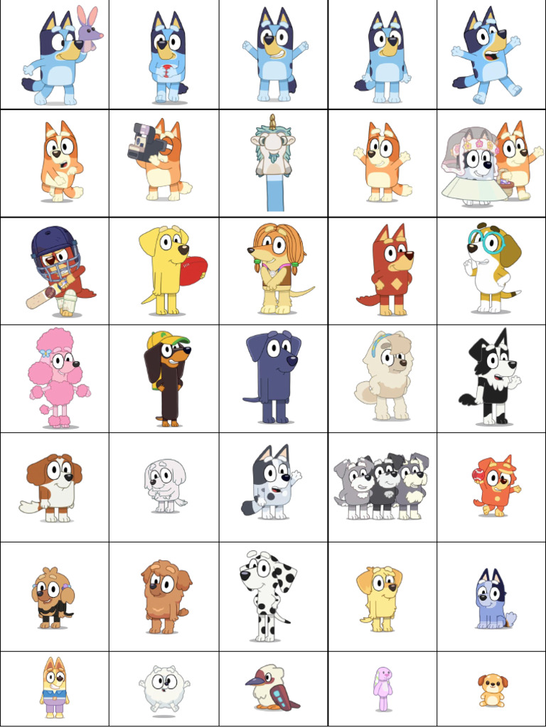 Bluey Stickers Acomodo | PDF