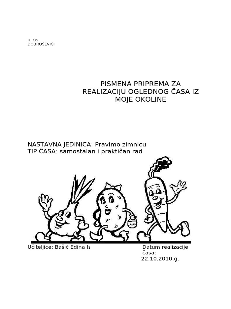Priprema Zimnica Ogledni | PDF