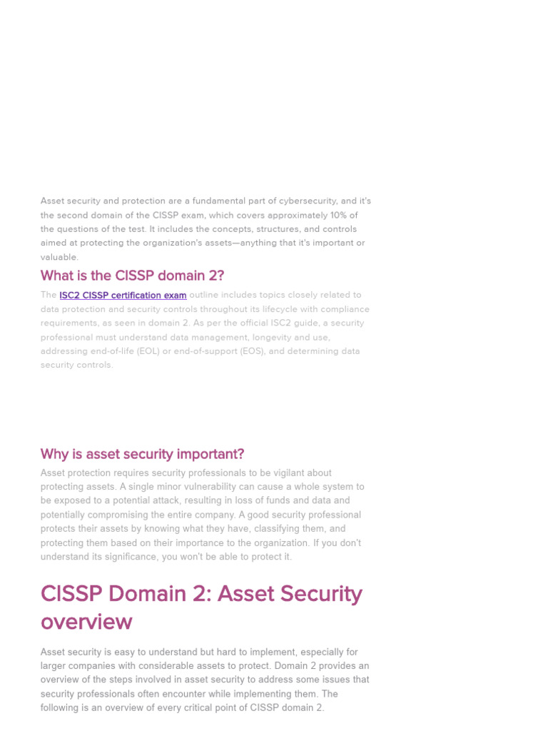 Destination Cert - CISSP - Domain 2 | PDF | Encryption | Computer Network