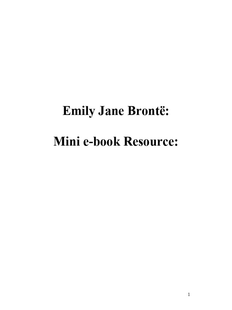 Emily Brontë: Biography & Resources Guide | PDF | Emily Brontë ...
