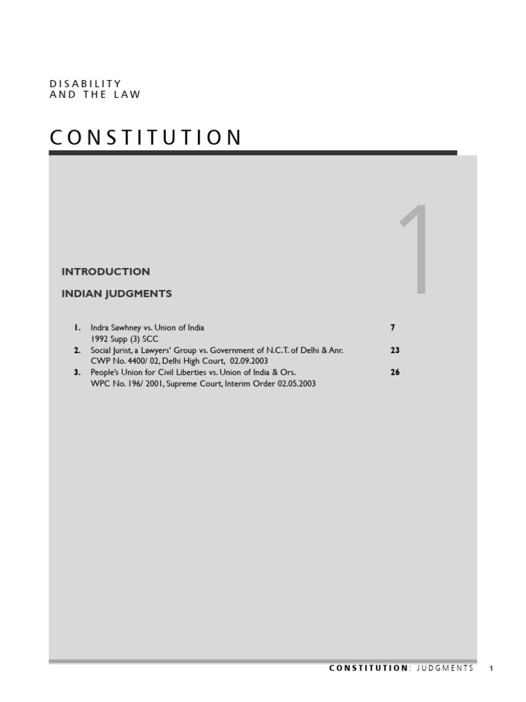 Disability&Law Etext 01 Constitutional | PDF | Equal Opportunity ...