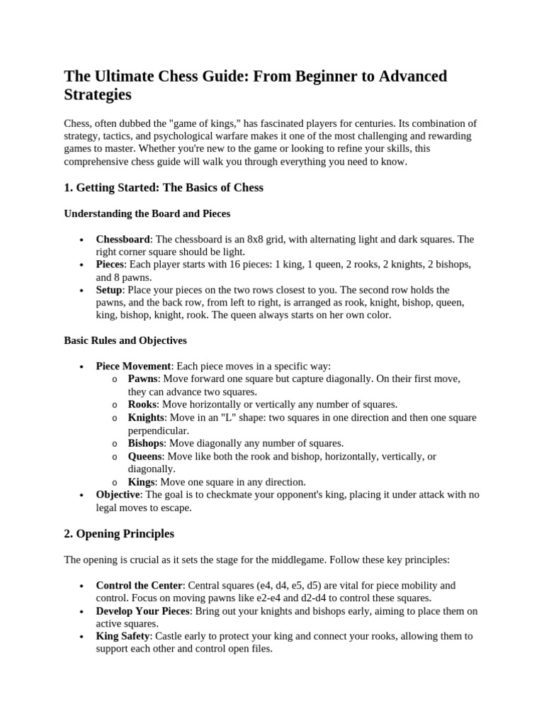 The Ultimate Chess Guide | PDF | Chess Strategy | Chess