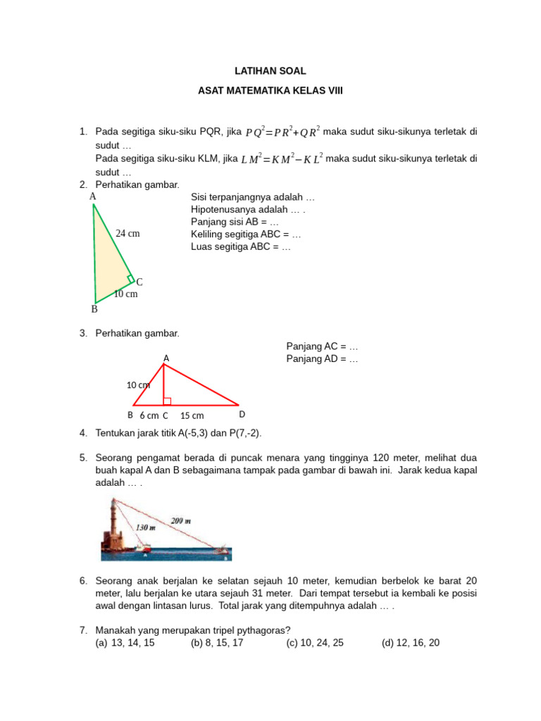 Latihan Soal Asat Matematika 8 | PDF | Seni