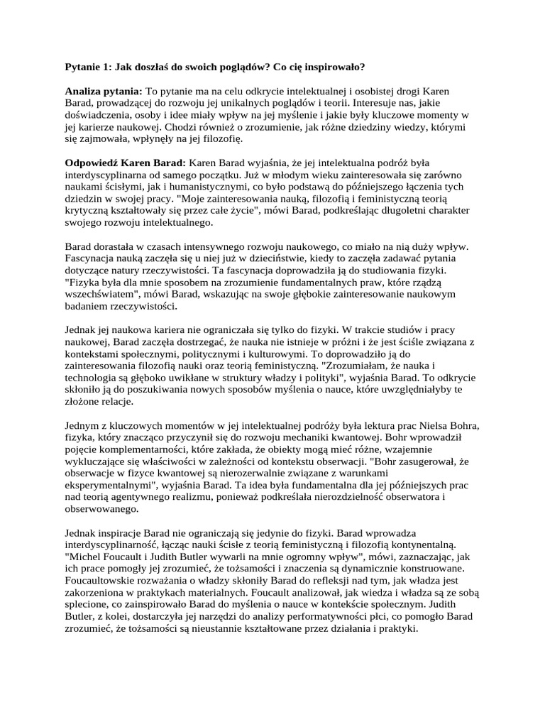 Wywiad Z Karen Barad | PDF