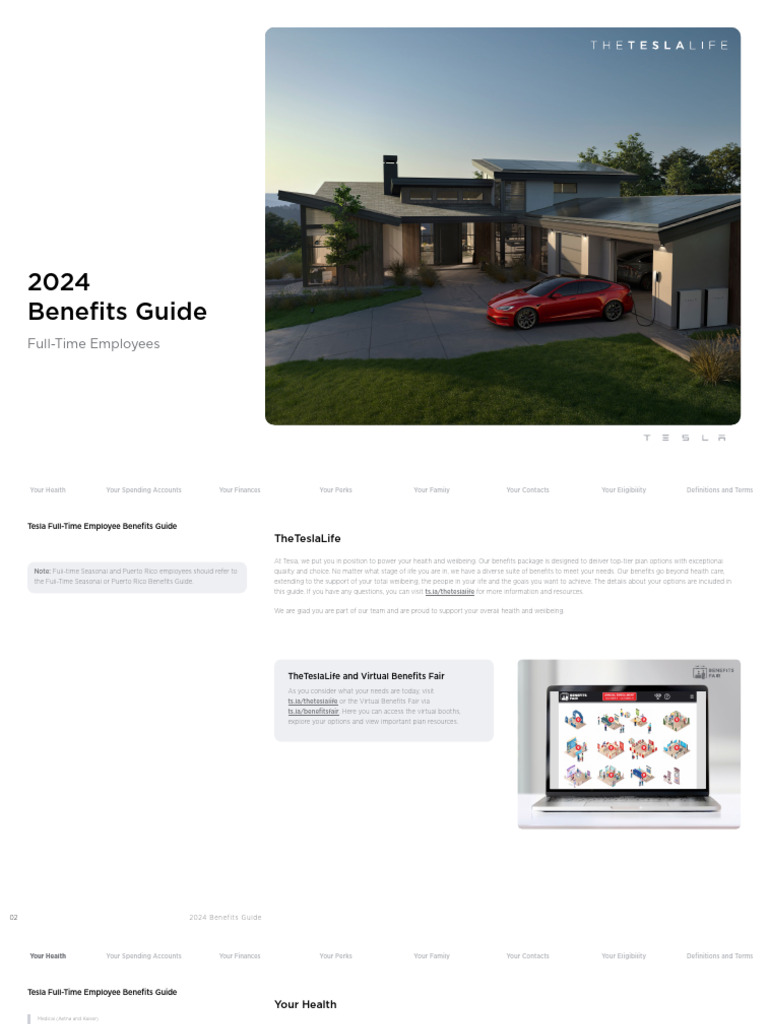 Tesla 2024 Full-Time Employee Benefits Guide | PDF | Health Savings ...