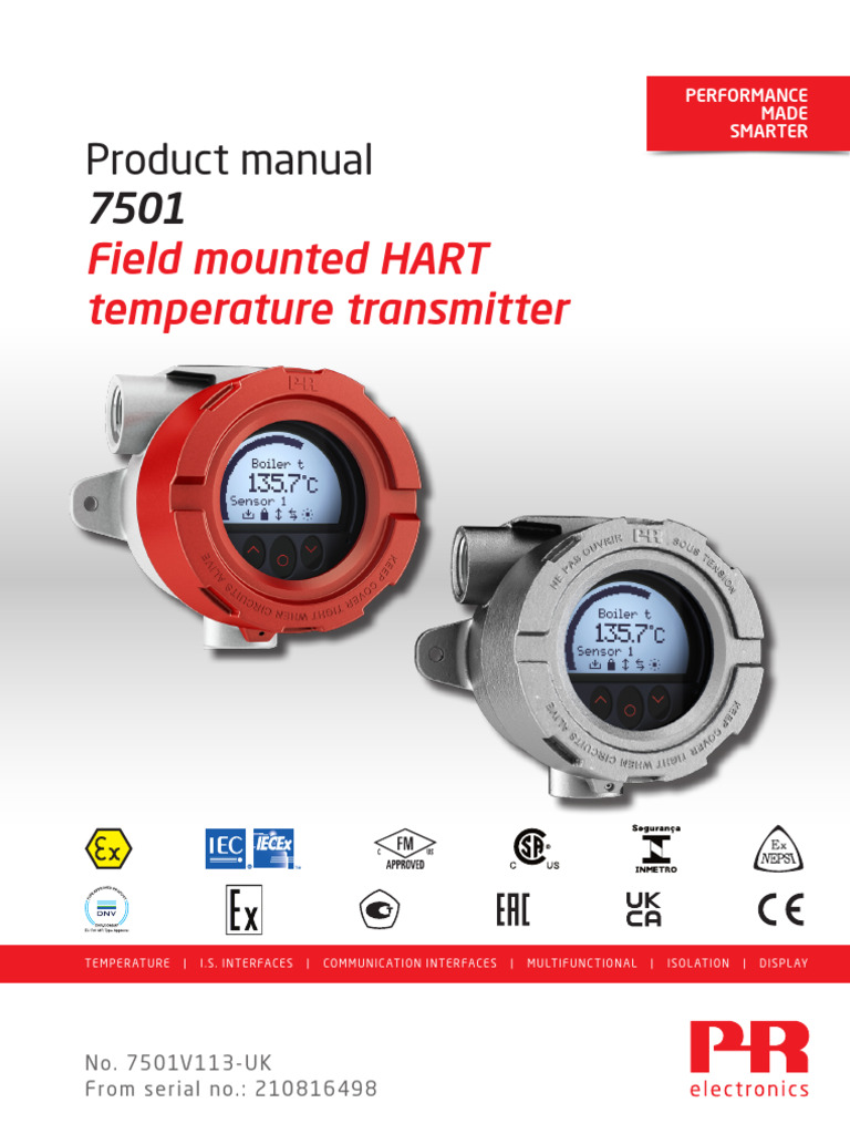 Product Manual: Field Mounted HART Temperature Transmitter | PDF ...