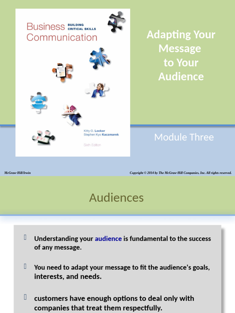 Chapter 3 Adapting Your Message To Your Audience | PDF | Communication ...