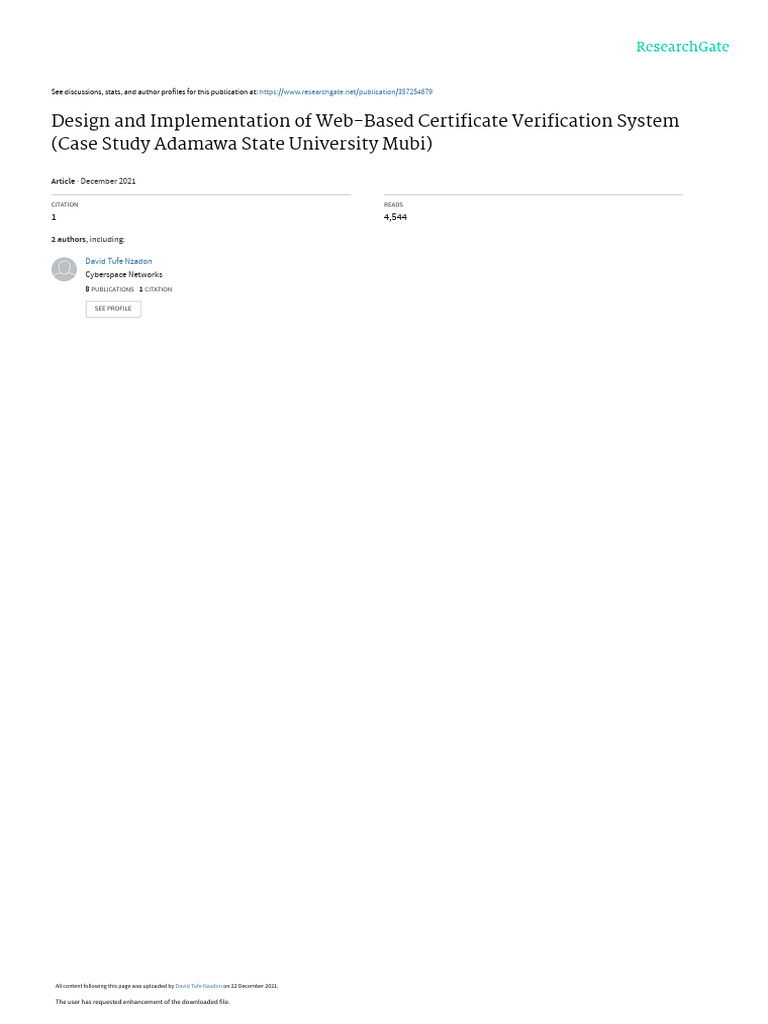 Web-Based Certificate Verification System | PDF | Certification ...