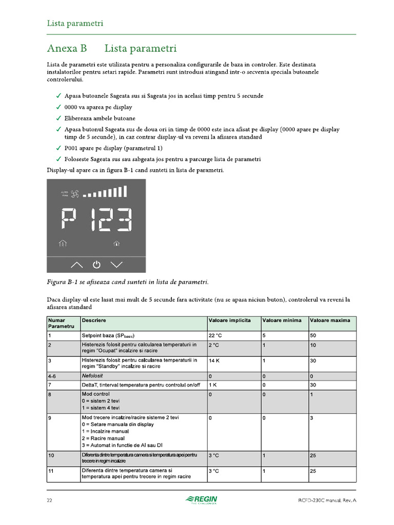 Regin - RCFD Lista Parametri | PDF