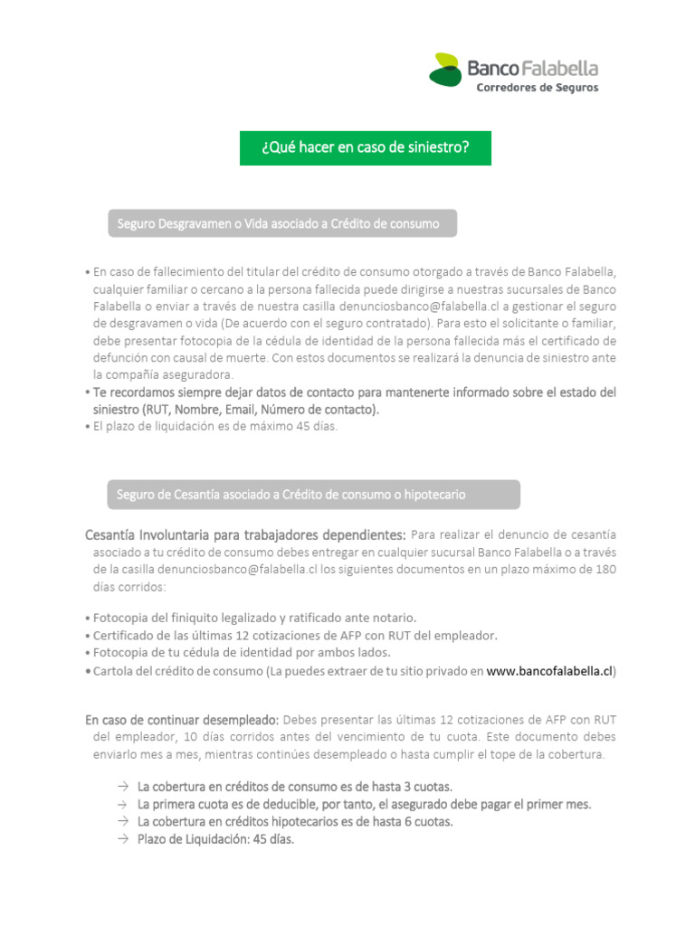 Que Hacer En Caso De Siniestros Final Octubre Pdf Seguro Business