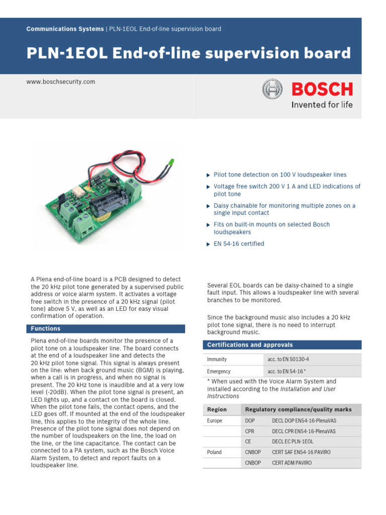 PLN-1EOL End-Of-Line Supervision Board (Mod Teste Linha | PDF ...
