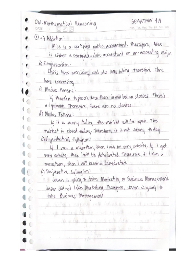 CW Mathematical Reasoning | PDF