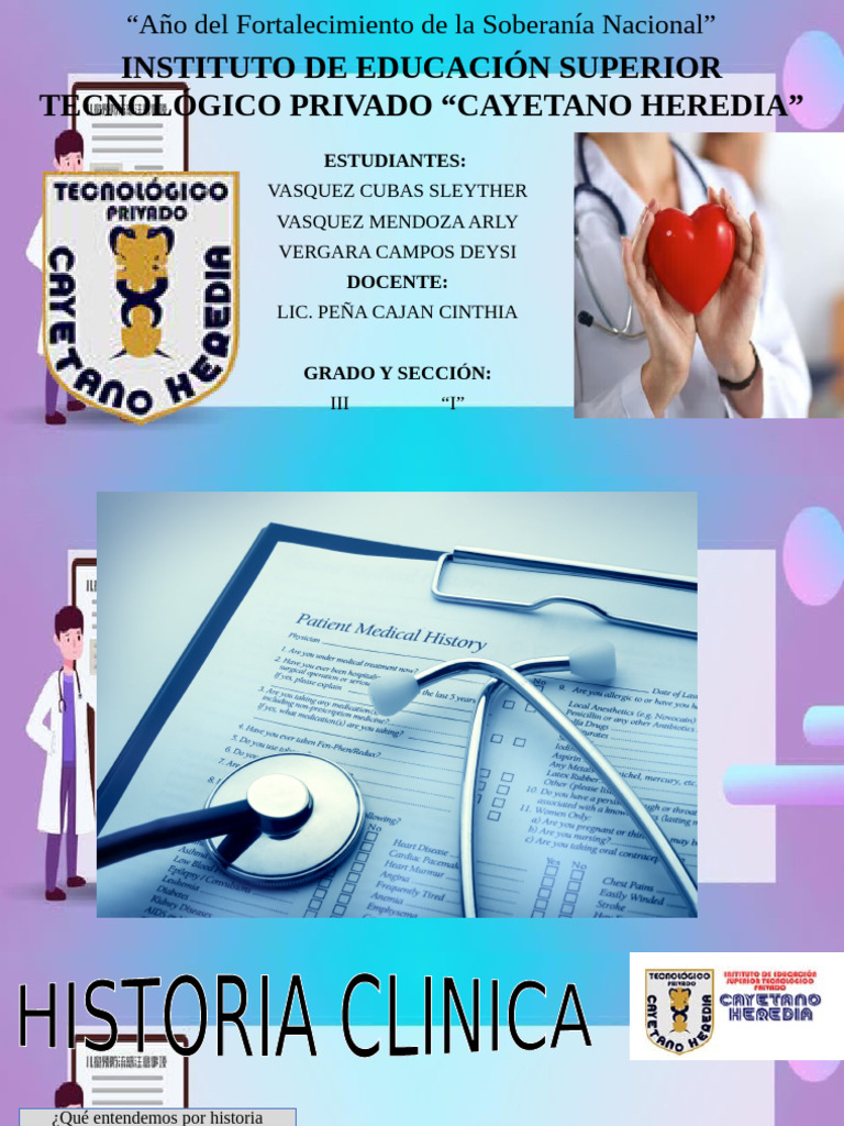 Historia Clinica Diapositivas... | PDF | Diagnostico medico | Historial médico