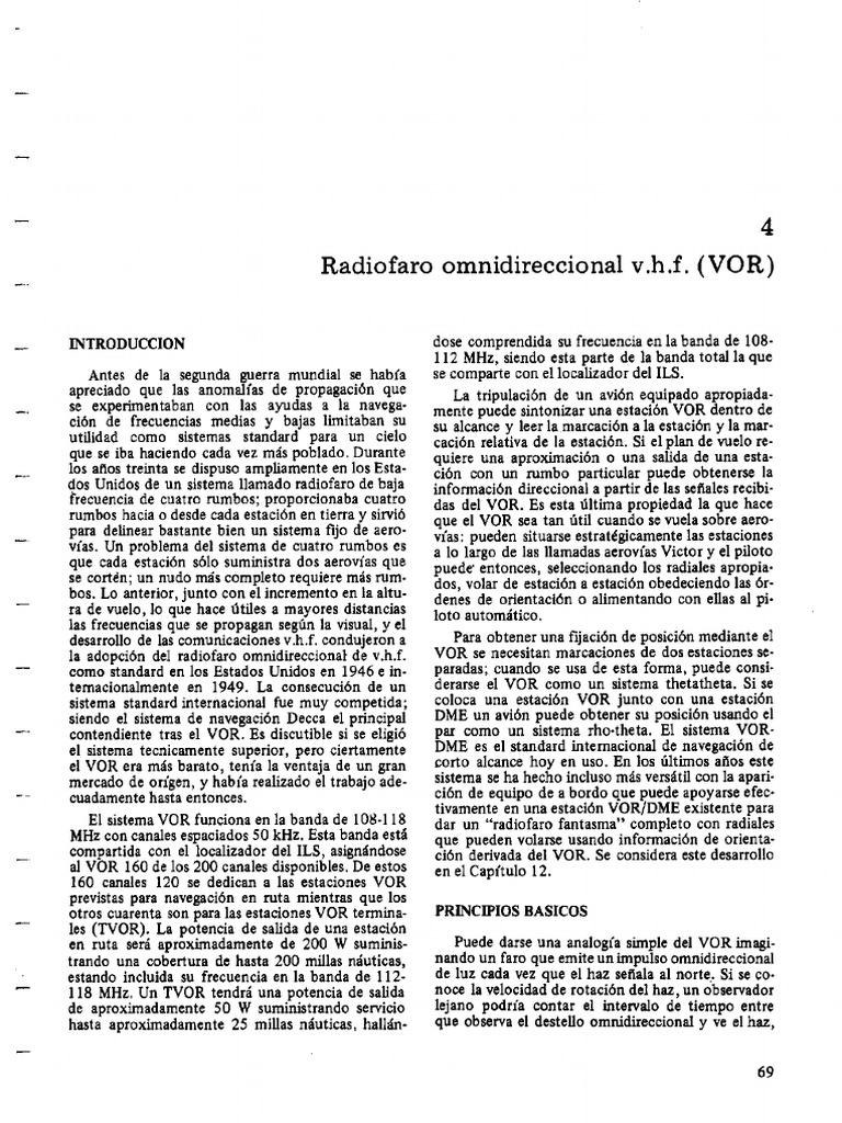 Capítulo 4 Radiofaro Omnidireccional VHF V.O.R. | PDF | Tecnología de radio | Inalámbrico
