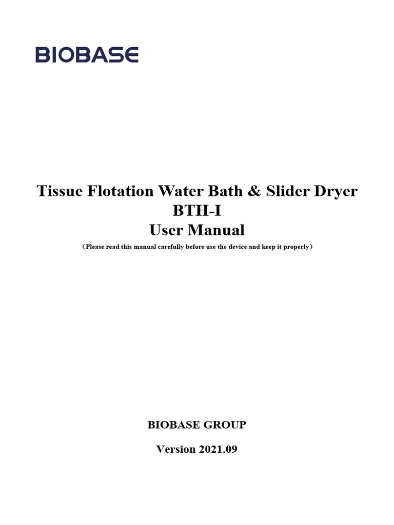 BIOBASE Tissue Flotation Water Bath & Slider Dryer BTH-I User Manual 202203 | PDF | Fuse ...