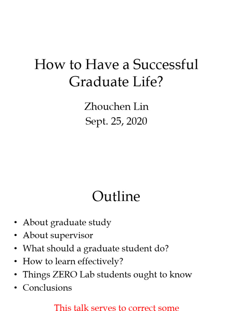 How To Have A Successful Graduate Life-V2 | PDF | Doctor Of Philosophy ...