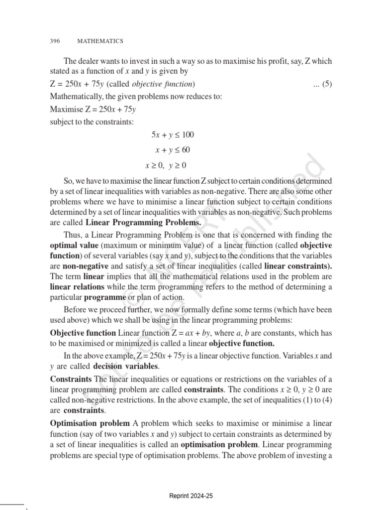 Lemh 206 | PDF | Mathematical Optimization | Linear Programming