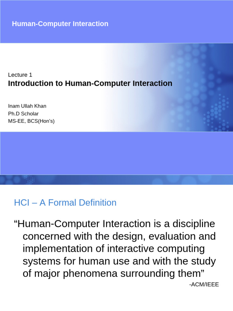 Introduction To Human-Computer Interaction | PDF | Human–Computer Interaction | Human